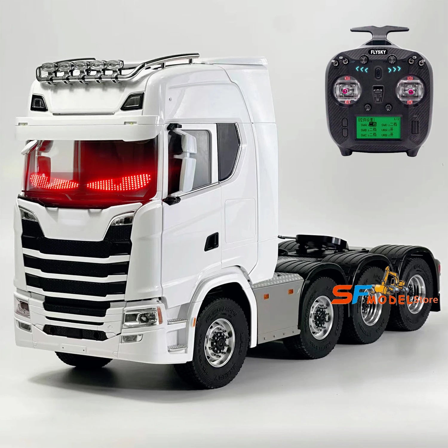 8x8 Upgraded RC Tractor 1/14 Remote Control Trailer Model with Lighti ...